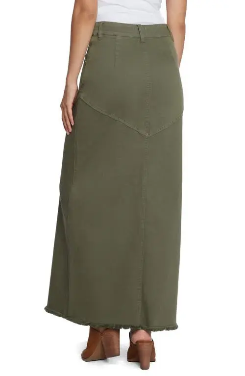 WASH LAB DENIM Pieced Maxi Skirt - Dusty Green