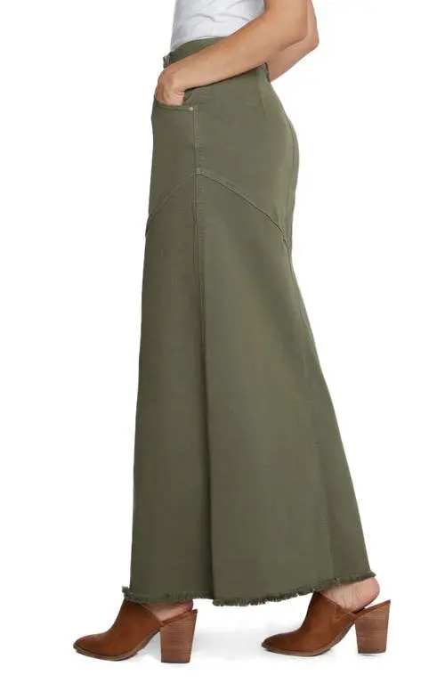 WASH LAB DENIM Pieced Maxi Skirt - Dusty Green