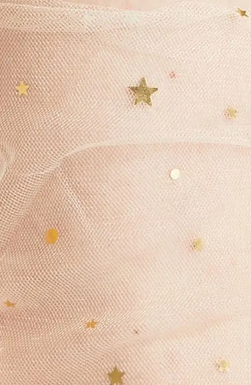 HIGH HEEL JUNGLE Starry Sky Tulle Crew Socks - Nude