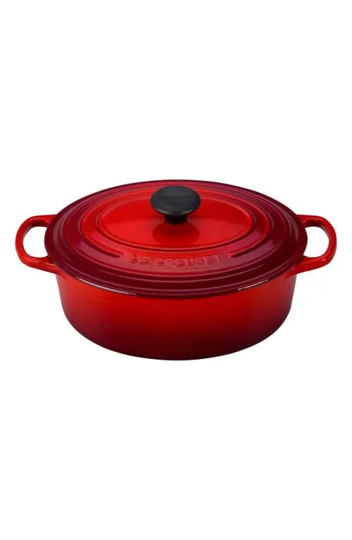 LE CREUSET Signature 2.75 Quart Oval Enameled Cast Iron Dutch Oven - Cerise