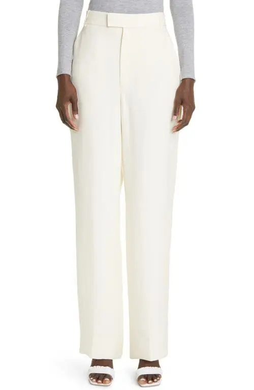 St. John High-waisted Wide-leg Silk-blend Pants - Ecru