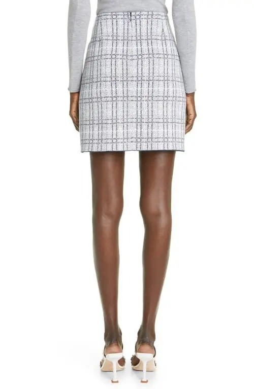 St. John Pixelated Plaid Jacquard Miniskirt