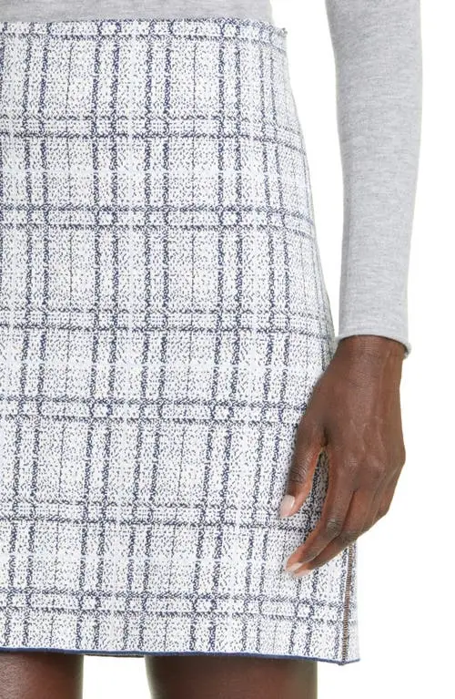 St. John Pixelated Plaid Jacquard Miniskirt