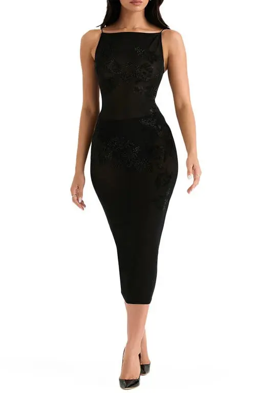 House Of Cb Amirah Embellished Body-con Midi Dress