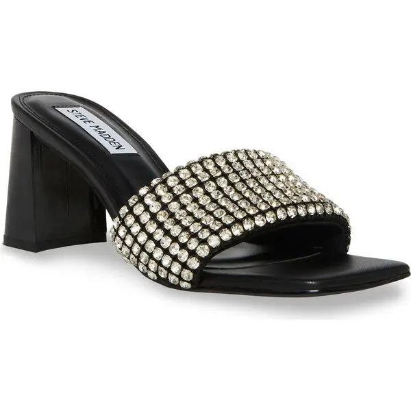 Steve Madden Laney Rhinestone Sandal - Black