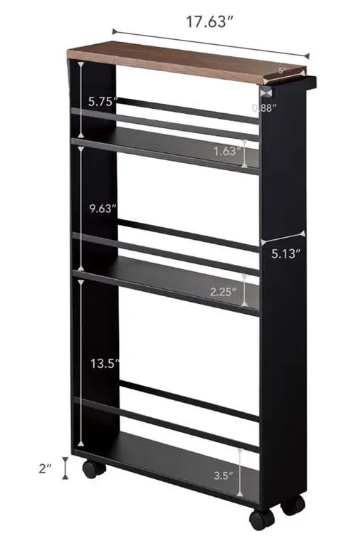 YAMAZAKI Steel Rolling Storage Cart