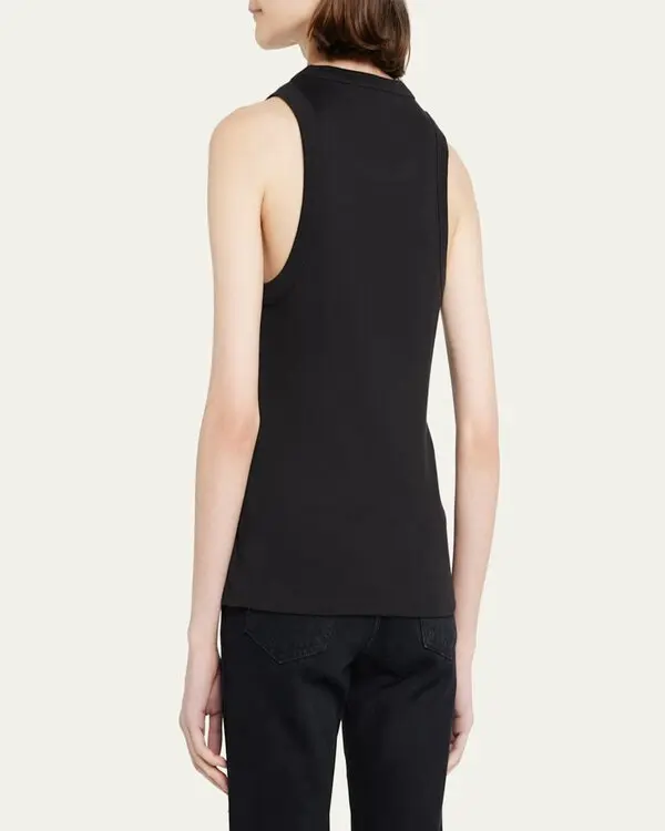 Veronica Beard Jordyn Rib-knit Tank Top - Black