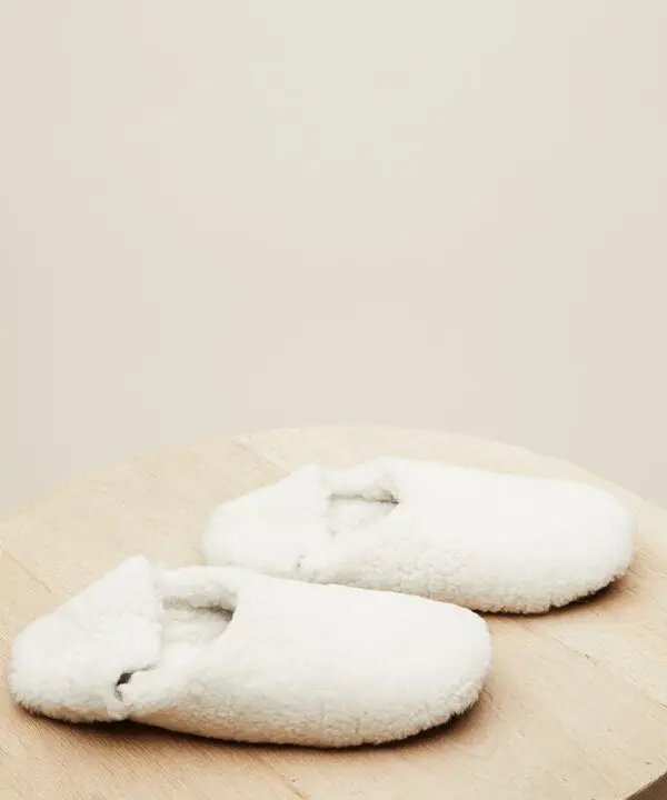 Jenni Kayne Shearling Moroccan Slipper - Ivory
