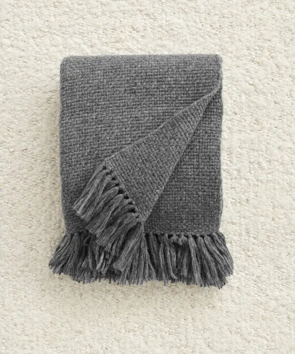 Jenni Kayne Alpaca Basketweave Throw Pillow - Charcoal