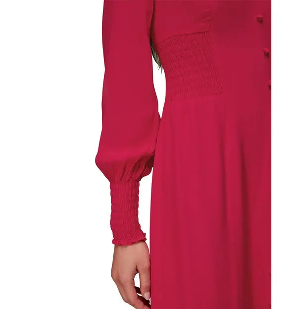 Whistles Ilana Shirred Midi Dress