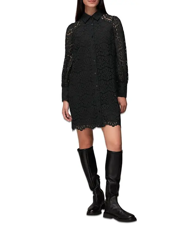ruffle trim lace dress After Party Ruffle Lace Trim Dress Black main image 0