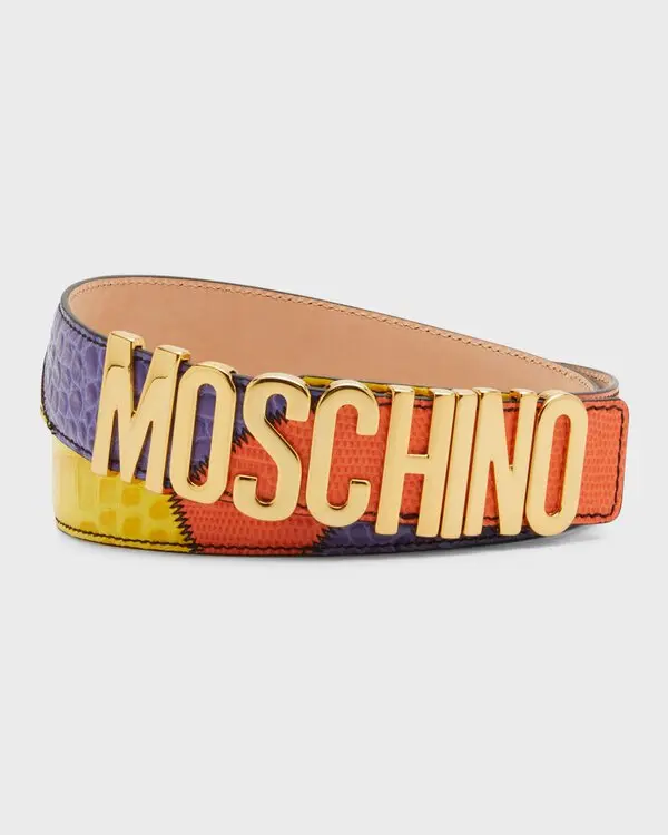 Moschino Patchwork Leather Belt - Multi