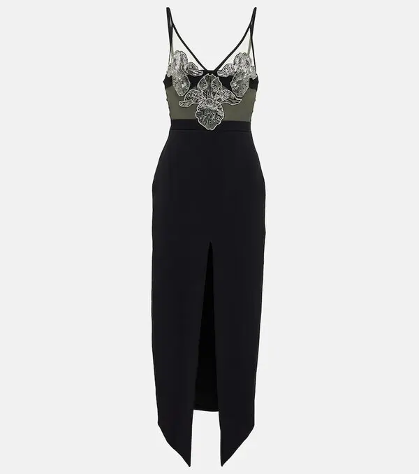 David Koma Embellished Midi Dress - Black