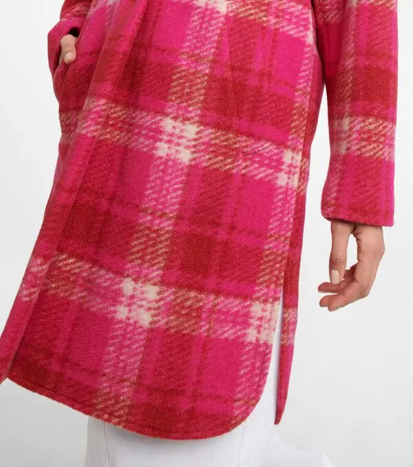 MARANT ETOILE Gabriel Checked Flannel Coat - Pink