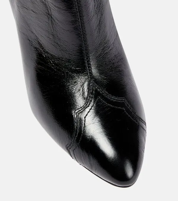 Isabel Marant Étoile Dytho Crinkled Leather Ankle Boots - Black