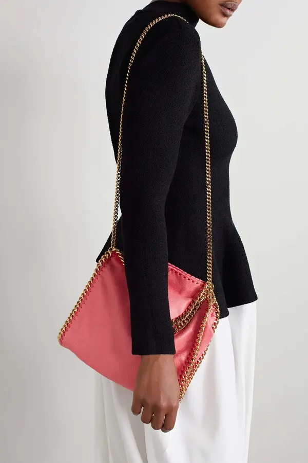 Stella McCartney Falabella Mini Vegetarian Brushed-leather Shoulder Bag