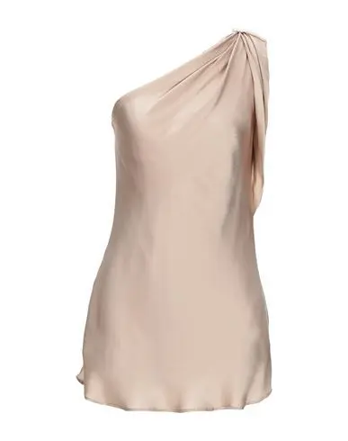 Atos Lombardini Acetate And Silk One-shoulder Top - Beige