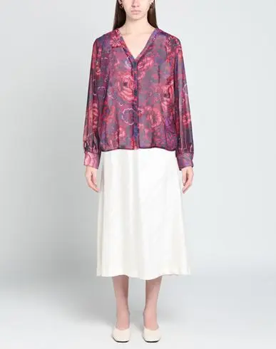 HAVEONE Floral-print Crepe Shirt - Garnet