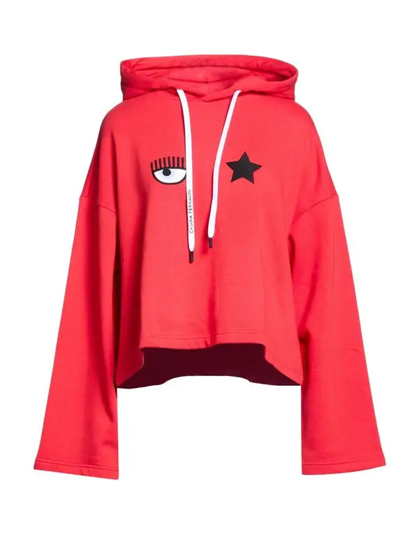 CHIARA FERRAGNI Embroidered Logo Hoodie - Red