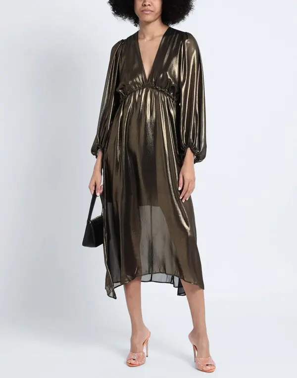 Topshop Crepe Metallic Midi Dress