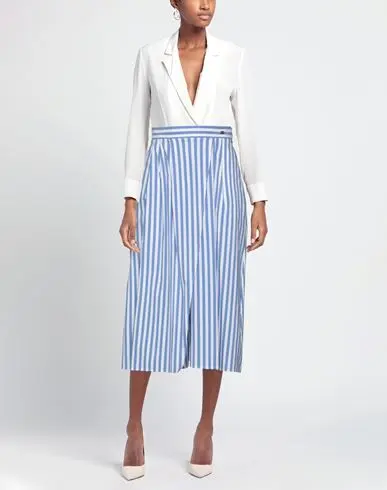 Elisabetta Franchi Striped Midi Skirt - Blue