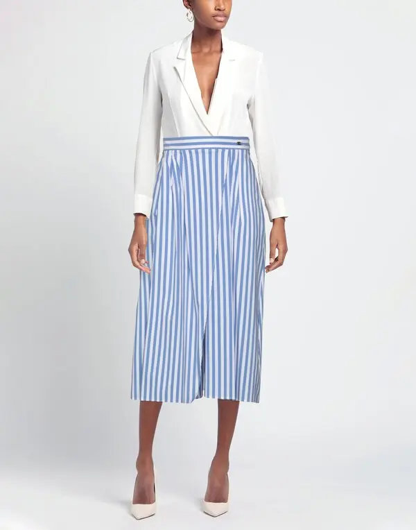 Elisabetta Franchi Striped Midi Skirt - Blue