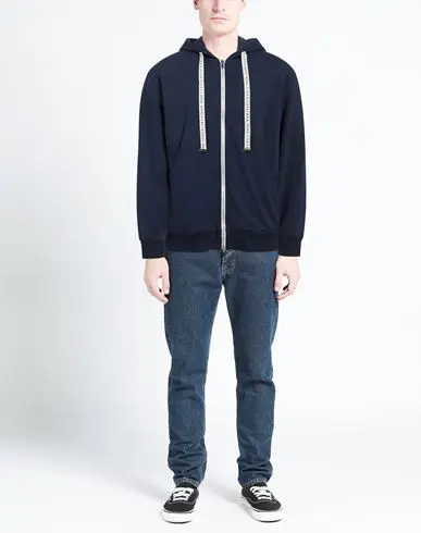 DANIELE FIESOLI Cotton Blend Zip Up Hoodie - Blue