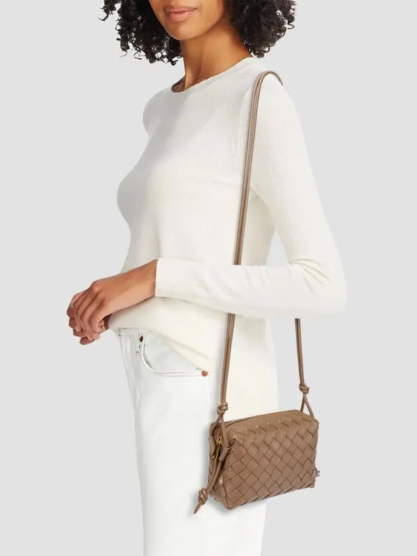 Bottega Veneta Loop Leather Crossbody Bag - Bark