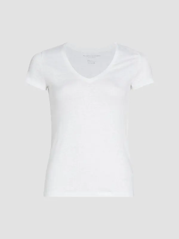 Majestic Filatures Stretch Linen V-neck T-shirt