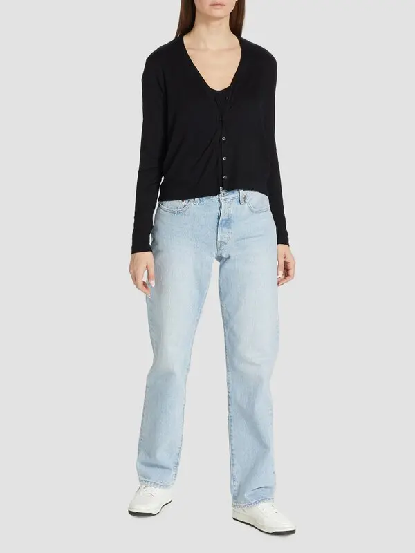 Majestic Filatures Soft Touch V-neck Cardigan - Noir