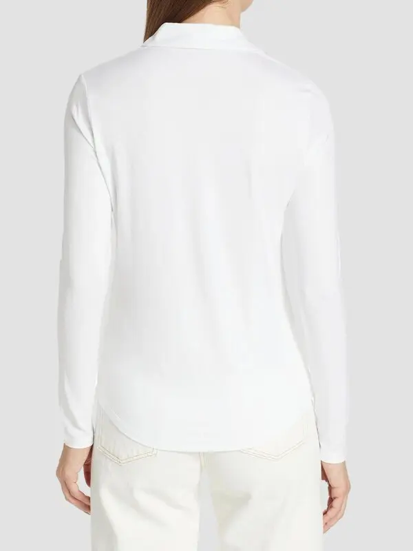 Majestic Filatures Soft Touch Long-sleeve Pocket Shirt - Blanc