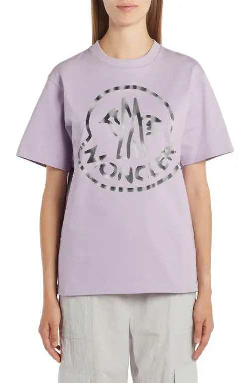 Moncler Cockerel Logo Cotton Graphic Tee - Purple