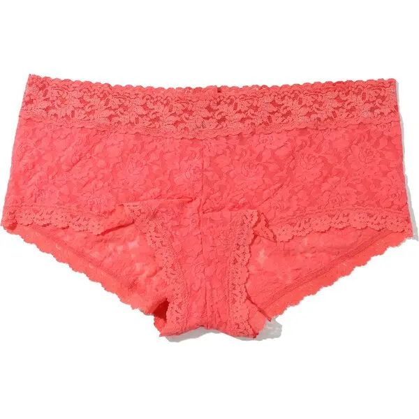 Hanky Panky Stretch Lace Boyshorts - Courageous Coral