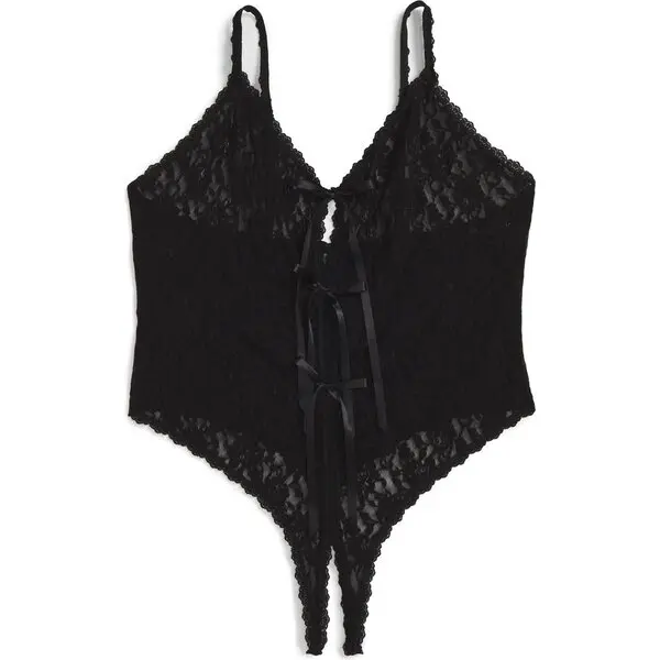 Hanky Panky Open Gusset Teddy - Black
