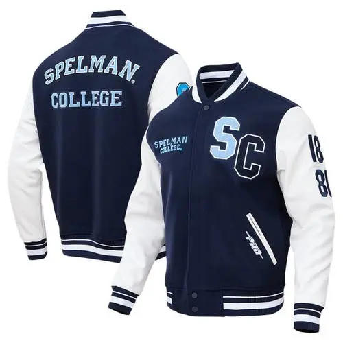 PRO STANDARD Spelman College Jaguars Classic Wool Full-zip Varsity Jacket - Navy