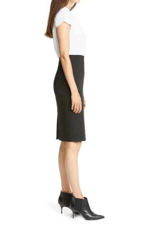 Ted Baker London Two-tone Mock Neck Pencil Dress