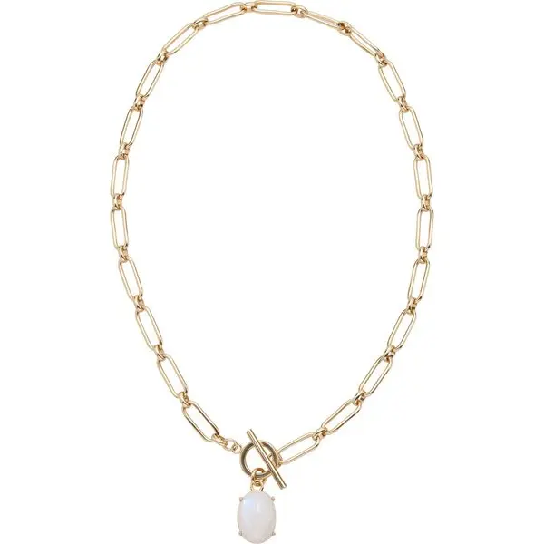ST. MORAN Luli' Moonstone Pendant Necklace - White