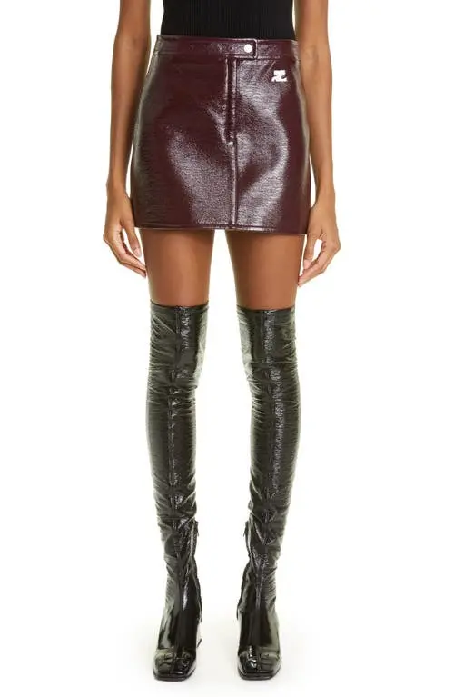 COURREGES Re-edition Vinyl Miniskirt - Burgundy