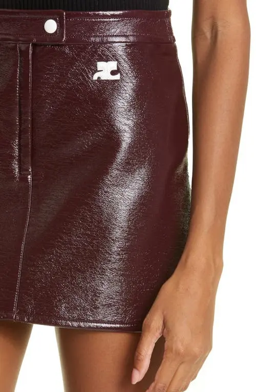 COURREGES Re-edition Vinyl Miniskirt - Burgundy