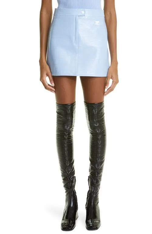 COURREGES Re-edition Vinyl Miniskirt - Sky