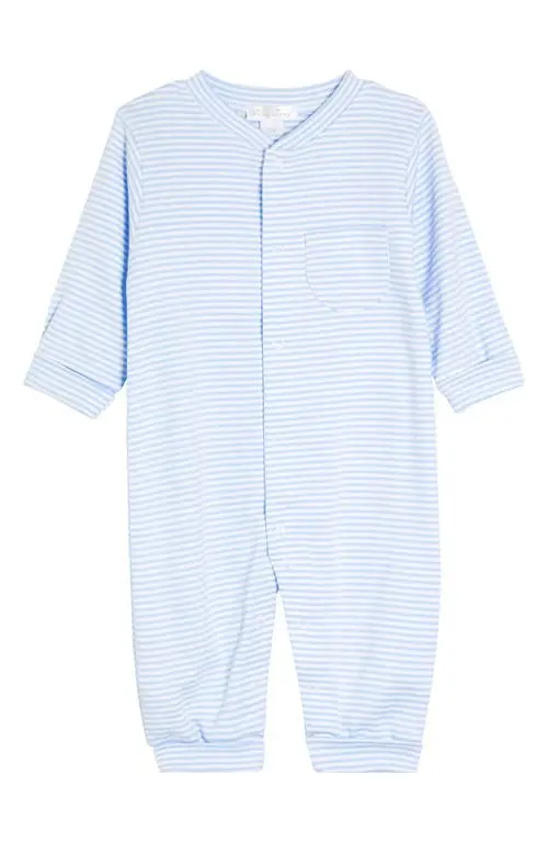 KISSY KISSY Stripe Pima Cotton Footie - Light Blue
