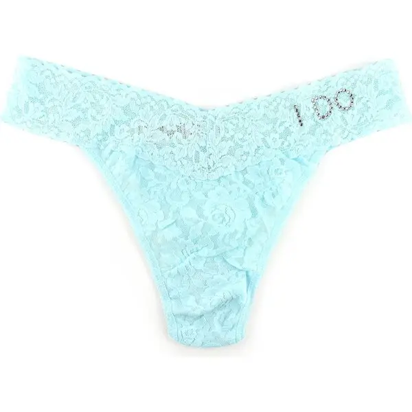 Hanky Panky I Do' Swarovski Crystal Original Rise Thong - Celeste Blue