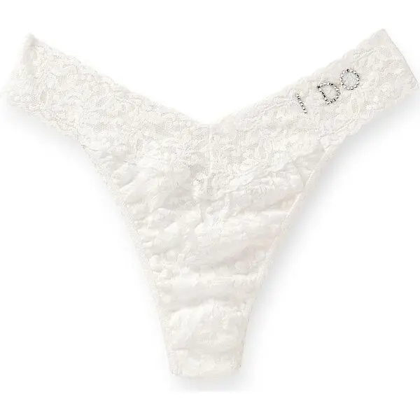 Hanky Panky I Do' Swarovski Crystal Original Rise Thong - White