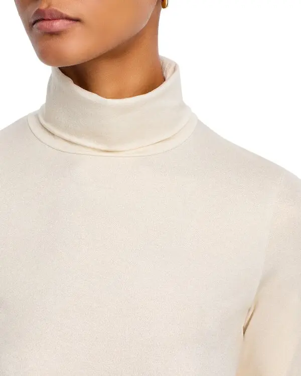 Majestic Filatures Metallic Turtleneck Top - Blanc