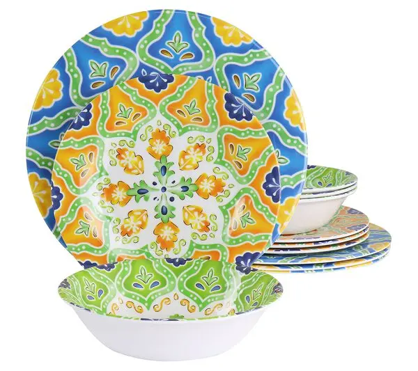 ELAMA Stapanya 12-piece Melamine Dinnerware Set - One-color