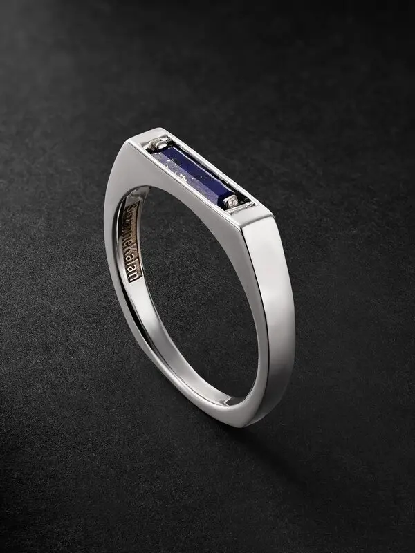 SUZANNE KALAN 18-karat White Gold, Lapis Lazuli And Diamond Ring - Blue