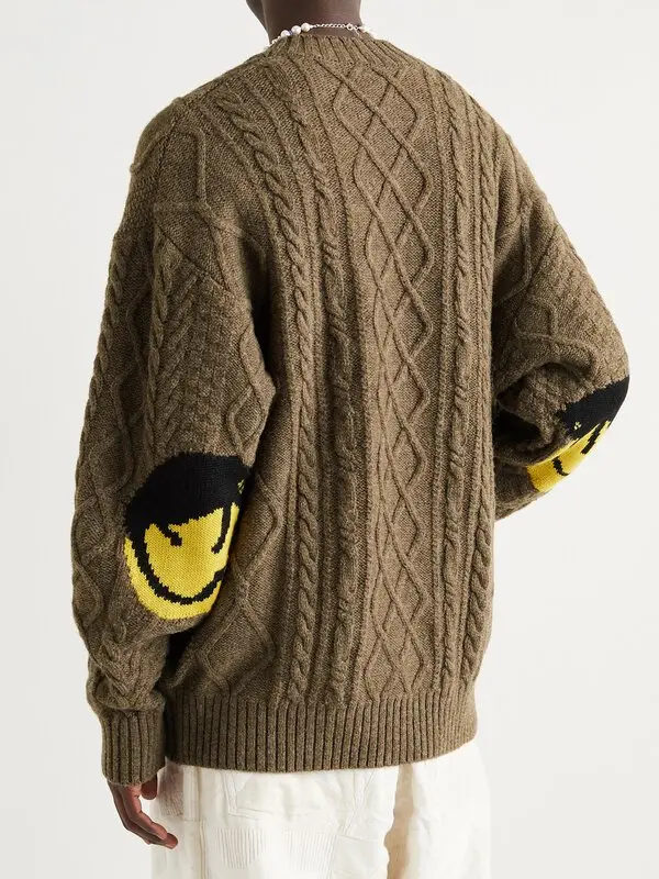 トップス Intarsia Cable Cardigan Kapital Intarsia Cable-Knit Wool-Blend Cardigan - Brown | Editorialist