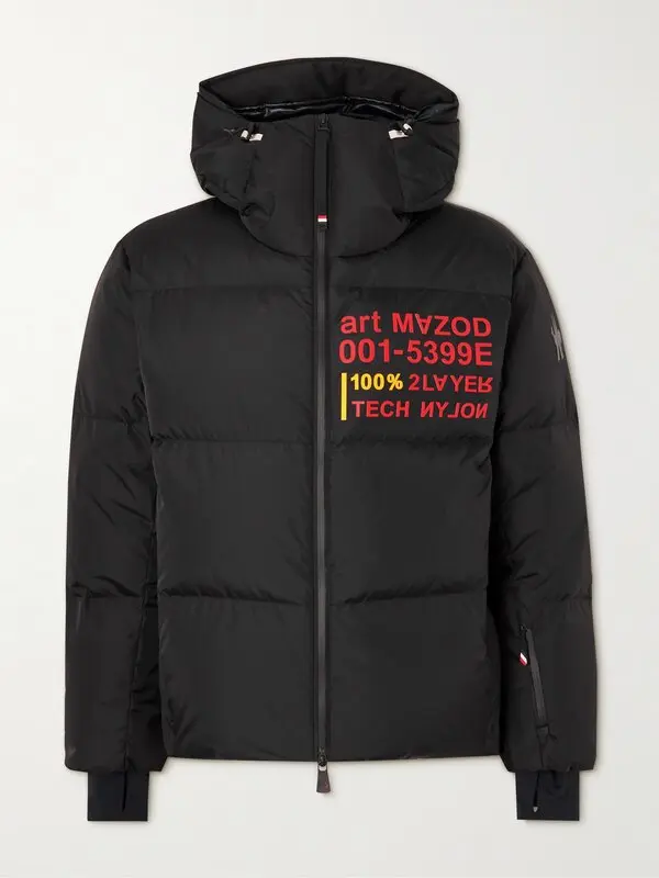 Moncler Mazod Printed Ripstop Down Ski Jacket - Black