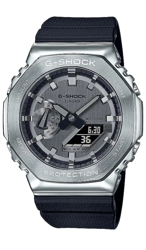 G-Shock 2100 Series Watch - Silver & Black
