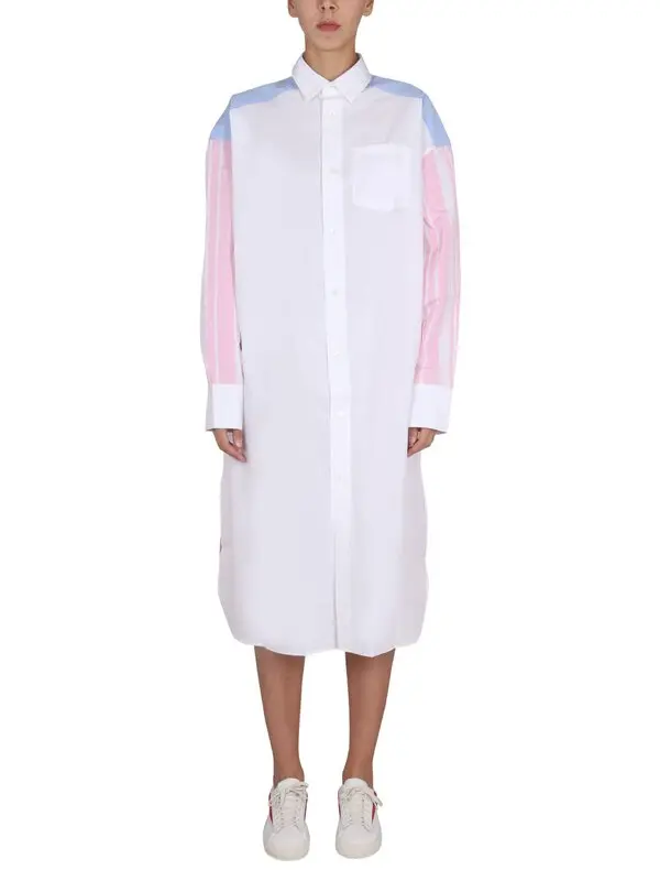 Maison Kitsuné Colorblock Shirt Dress